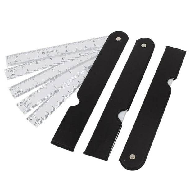 Architect Engineering Draw Draft Foldable Scale Ruler Black White 3pcs ...