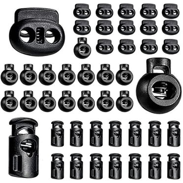 Menkey 50 Pack Round Cord Locks, Black Plastic Stopper for Drawstrings ...