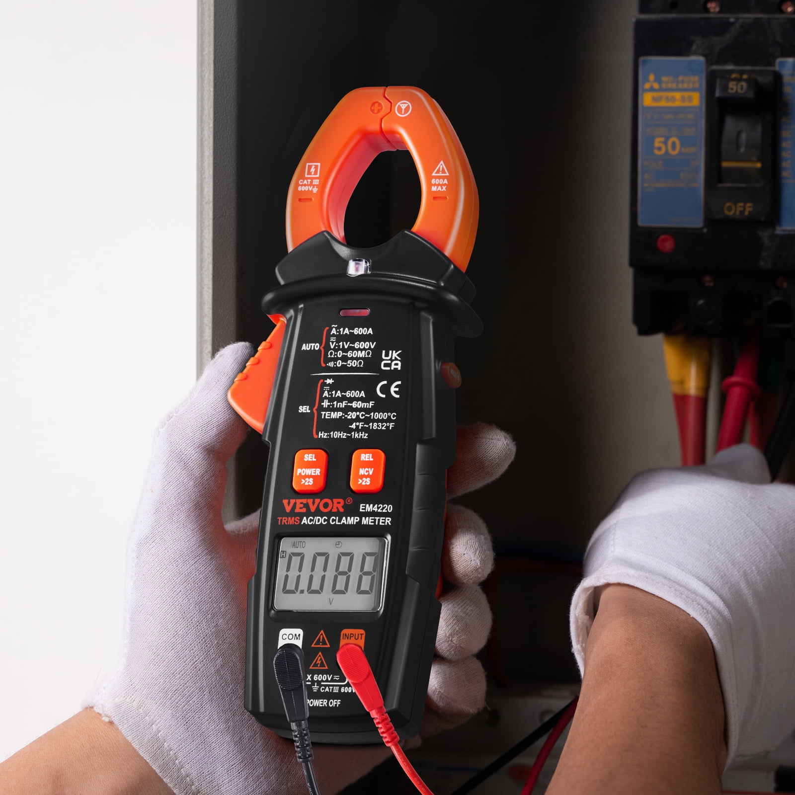 BENTISM Digital Clamp Meter Multimeter True RMS 6000 Counts, 600A AC DC ...