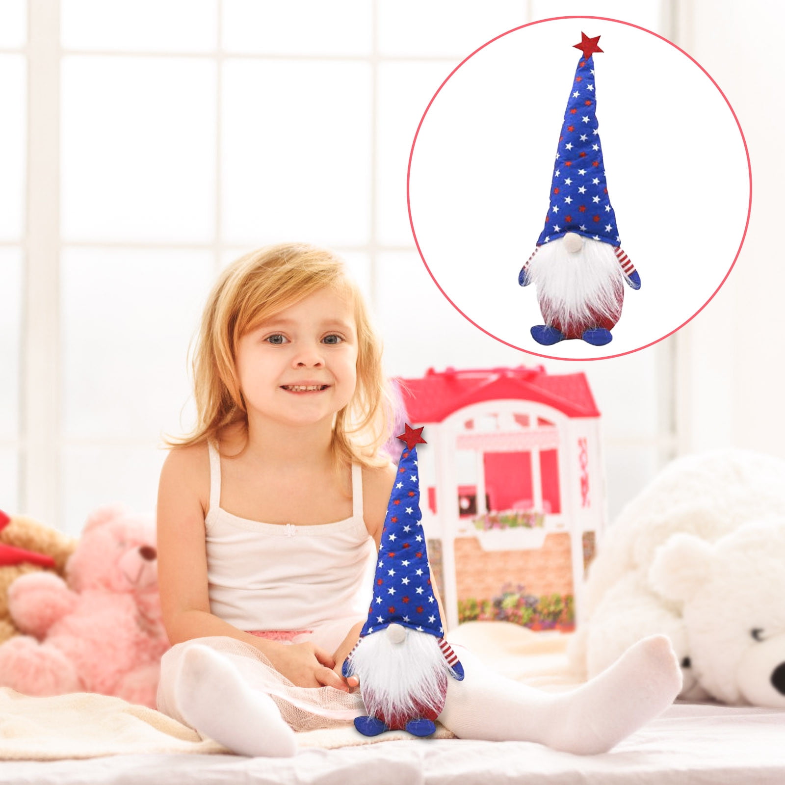 Patriotic Election Gnome, Living Room Decoration, Ceramic Base, LED ...