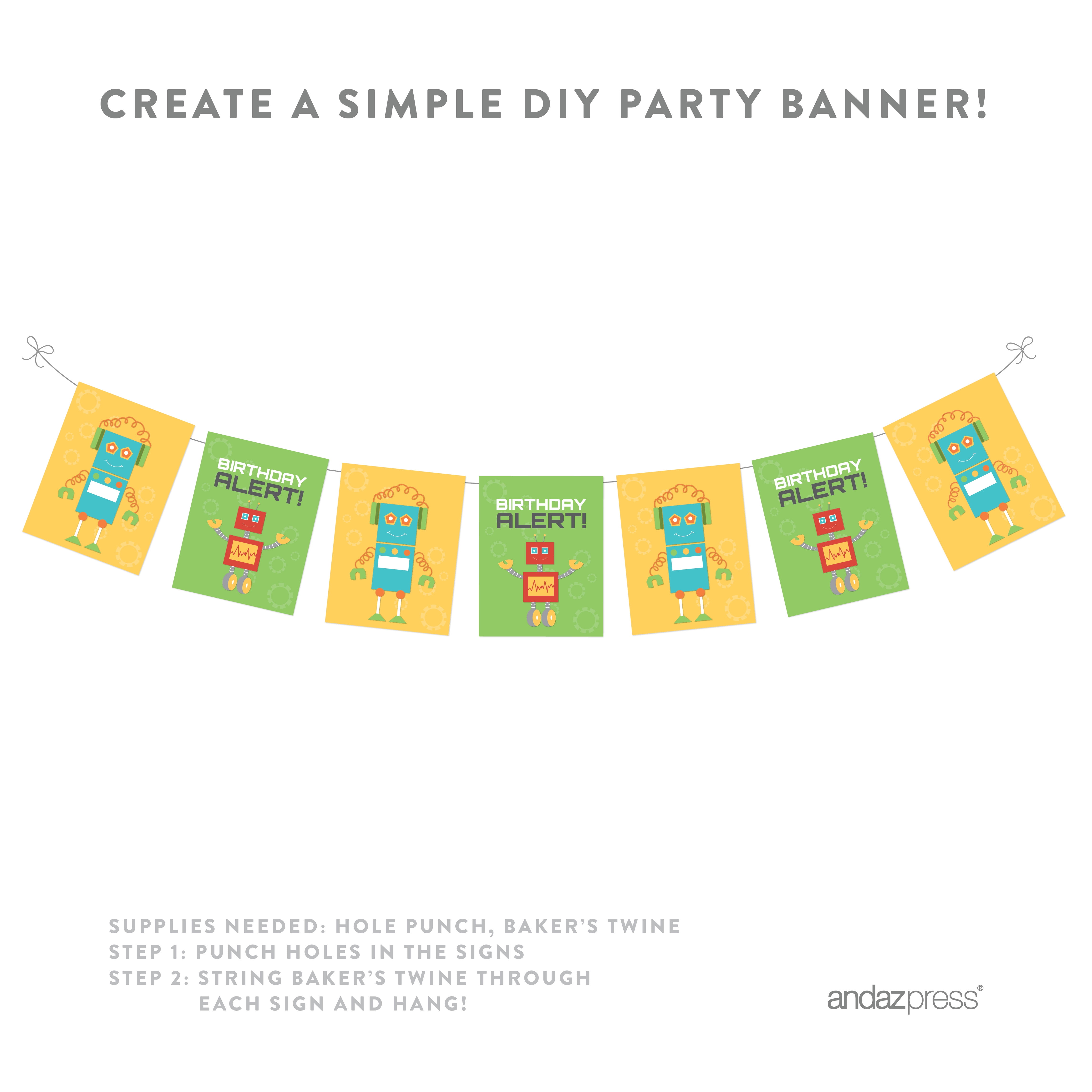 Robot Birthday Party Signs & Banner Decorations, 20-Pack - Walmart.com