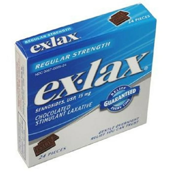 Ex-Lax Ex Lax Regular Strength Chocolate Laxative, 24 CT (Pack of 12 ...
