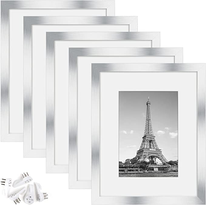 Icona Bay 5x7 Silver Picture Frames, 5 Pack, Bliss Tabletop Frames ...