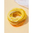 30pcs Bohemian Ombre Yellow Beaded Stretch Wrap Bracelets For Women ...