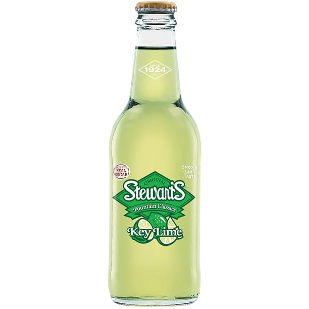 Stewart's Key Lime Soda, 12 fl oz (12 Glass Bottles), All Natural ...
