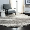 SAFAVIEH Hudson Shag Jagoda Striped Area Rug, Grey/Ivory, 7' x 7 ...