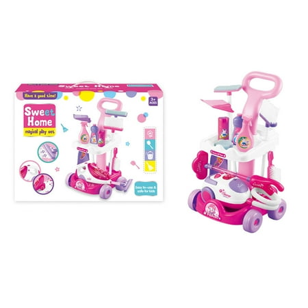 Large Cleaning Cart Playset Household Appliances Tools Pretend Playset ...