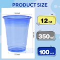 100 Pack 12 oz Blue Clear Disposable Plastic Cups for Wedding Birthday ...
