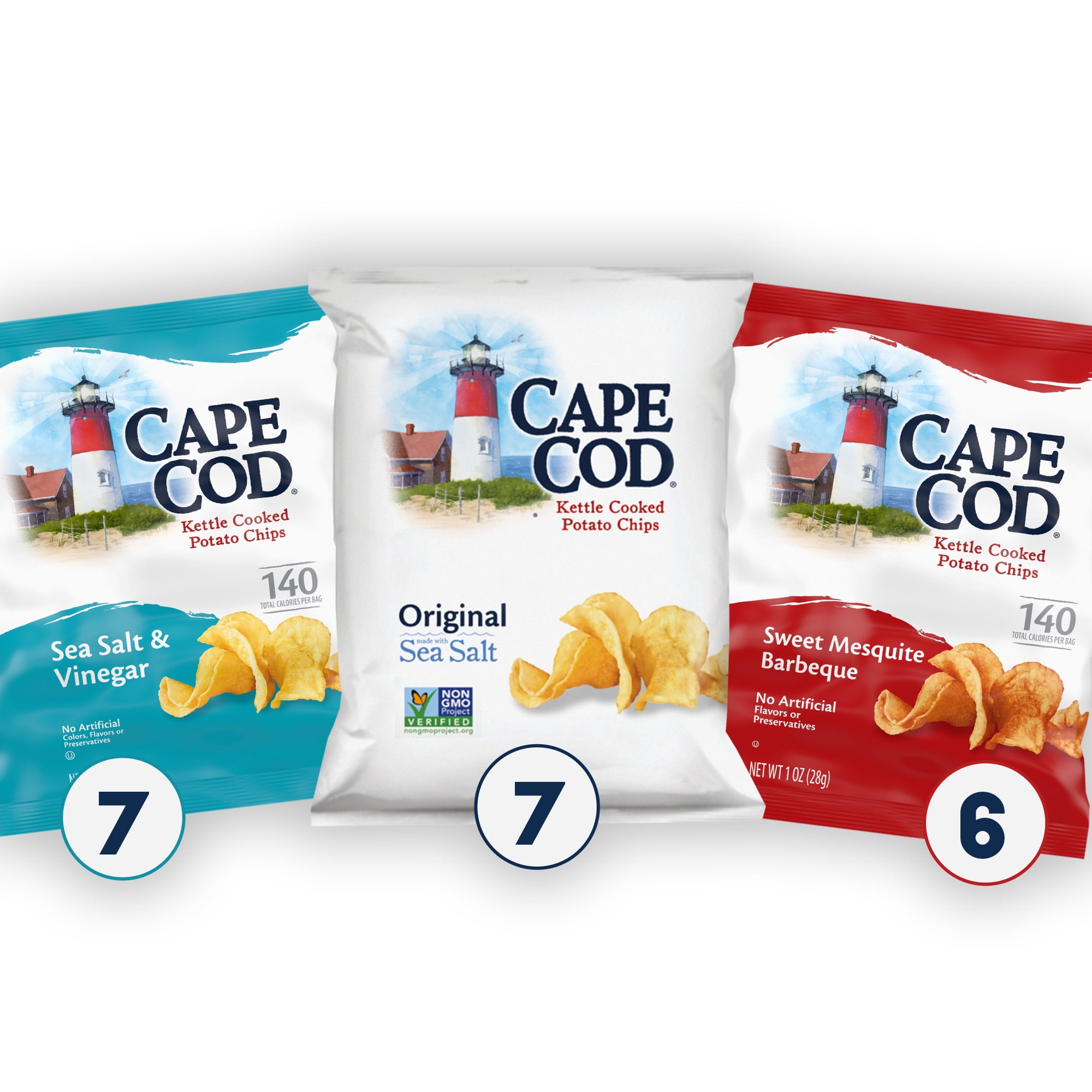 Cape Cod Potato Chips, Variety Pack, 1 oz Snack Bags, 20 Ct - Walmart.com