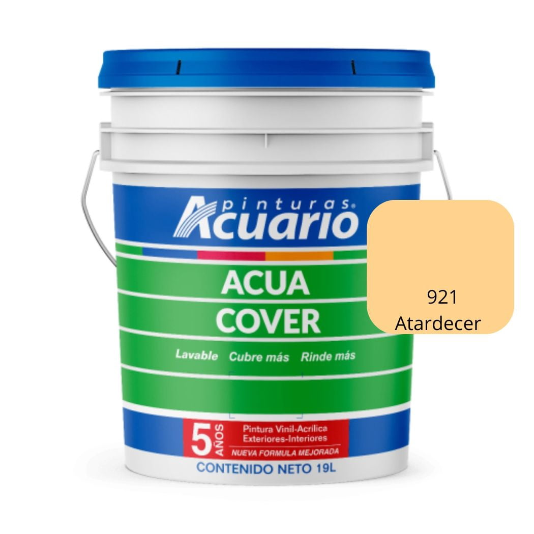 PINTURA VINILICA ACUA COVER COLOR ATARDECER MATE ACUARIO CUBETA ...