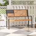 Laicejoy 50" Outdoor Garden Bench, Porch Welcome Bench with American ...