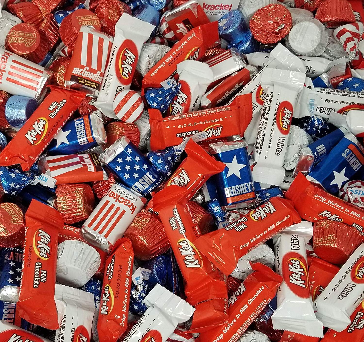 Patriotic USA Flag Colors Hershey Chocolate Candy Assortment - Kisses ...