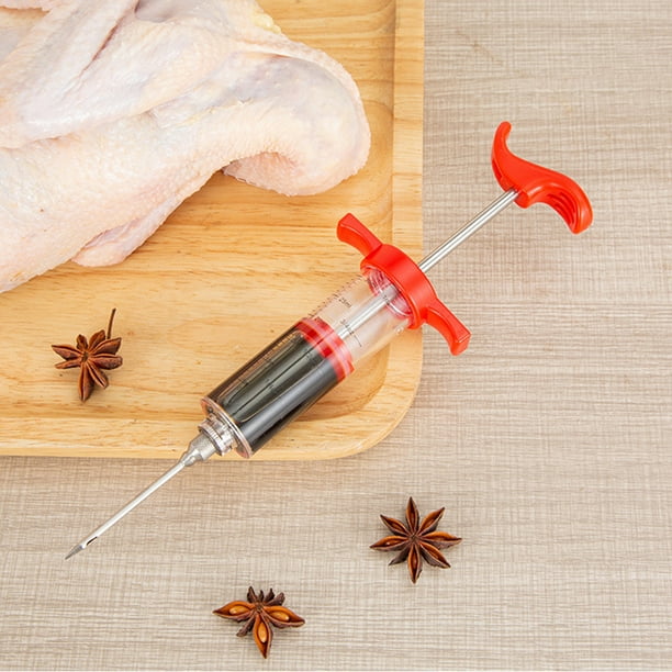 TB&W BBQ Stainless Steel Needle Syringe Kithen Marinade Meat Juice ...