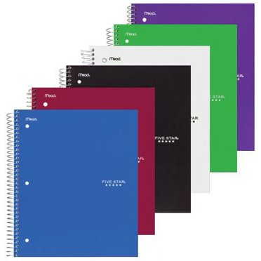 Five Star Wirebound Notebook, 1 Subject, Wide Ruled, 10 1/2" x 8 ...