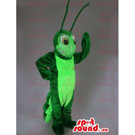 Flashy Green Bug Plush SPOTSOUND Mascot With A Peculiar Smile And Eyes ...