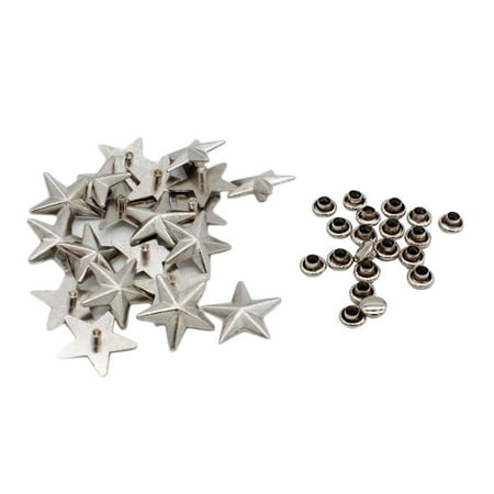 20 Pieces Star-shaped Leather Rivets Quick Rivet Metal Rivets Stud DIY ...