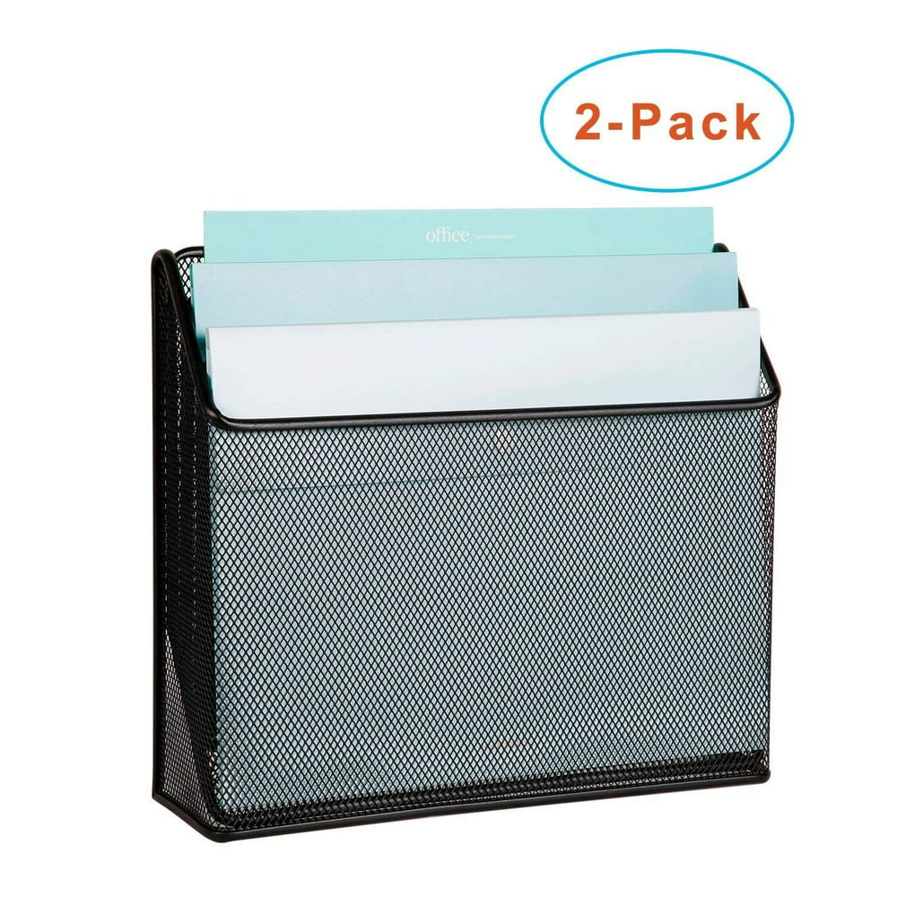 Designa 3 Tier Space Saving Mesh Standing File Folder Organizer, Black ...