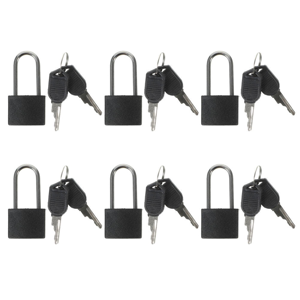 6 Sets of Padlock with Keys Wooden Box Padlock Treasure Chest Locks ...