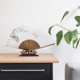 OHOIOLLA Elegant Wooden Desktop Folding Fan Storage Rack 1Pcs Home ...