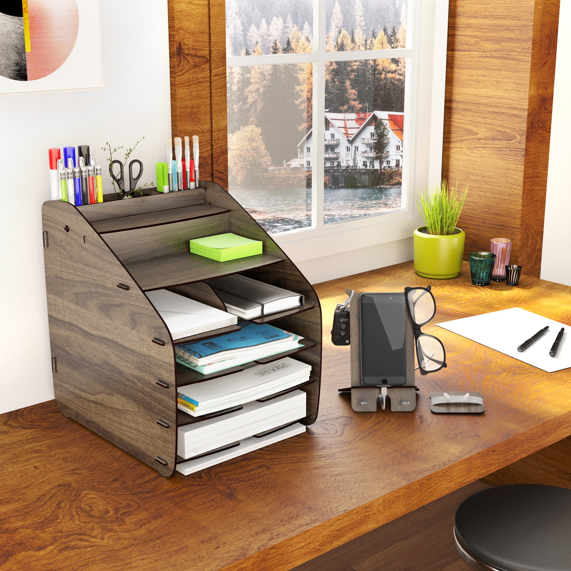 Markus Large Desktop Storage Organizer for Home Office Desk, stationary ...