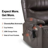 MCombo Power Recliner, Electric Swivel Glider Rocker Recliner Chair for ...