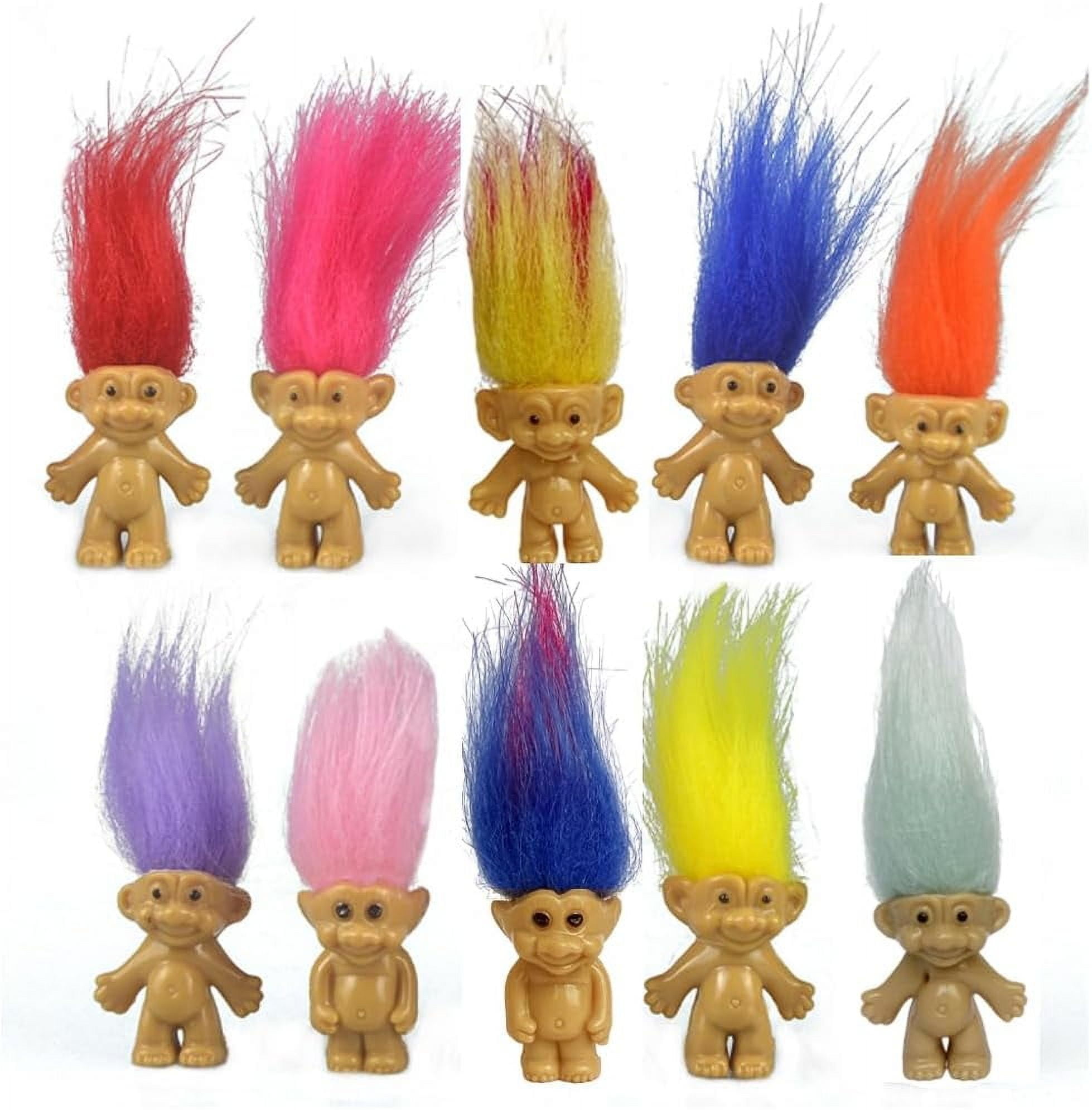 10PCS Mini Troll Dolls, Troll Toys Vintage Lucky Trolls Dolls Action ...