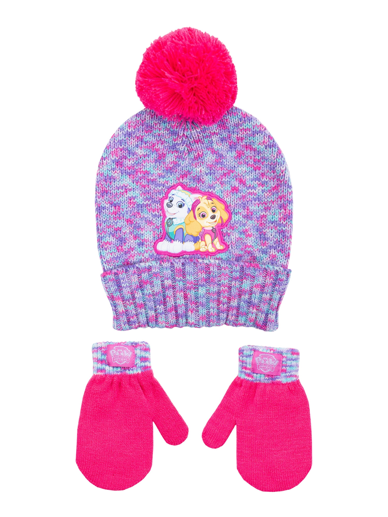 Paw Patrol Brand Girls Toddler Child 2-Piece Pink Beanie Style Hat ...