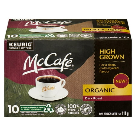 McCafé High Grown Organic Dark Roast K-Cup Coffee Pods, 10 Count, 10 ...