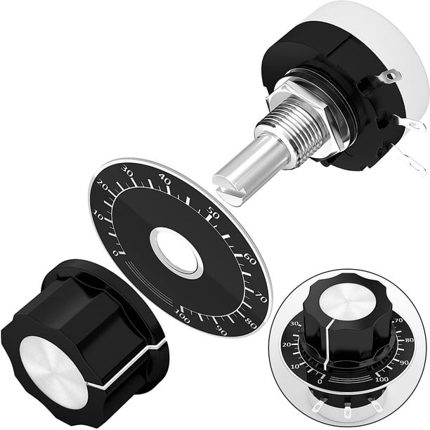 Joinfworld 10K Potentiometer Single Turn Carbon Film Rotary ...