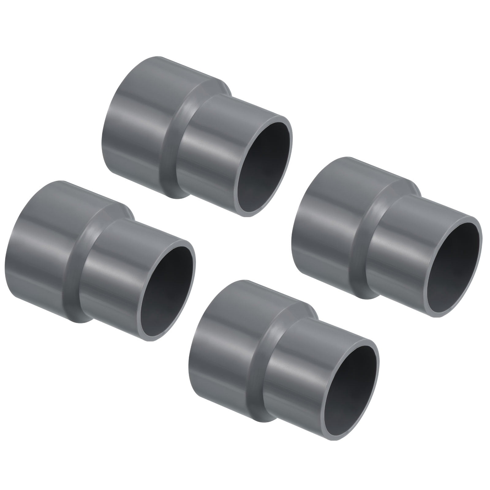 Uxcell 50x40mm PVC Reducer Pipe Fitting Straight Coupling Connector ...