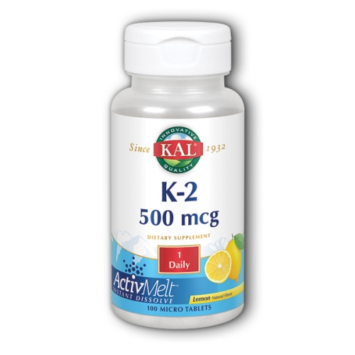Suplemento Kal K-2 ActivMelt Lemon 100 comprimidos (paquete de 4 ...