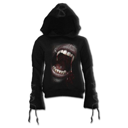 Spiral Direct Gothic GOTH FANGS - Black Ribbon Gothic Hoody Black ...