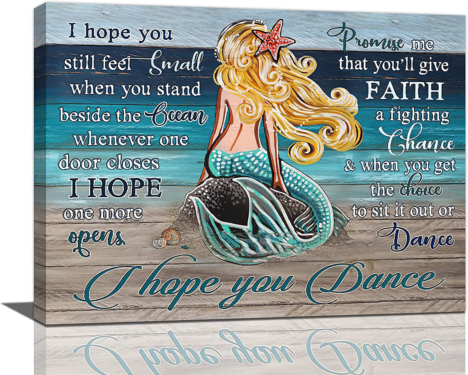 Mermaid Bathroom Wall Art I Hope You Dance Inspirational Quotes ...