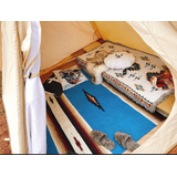 7’x7’x6.5’Outdoor Cotton Canvas 2-3 Person Bell Teepee Tent with Double ...