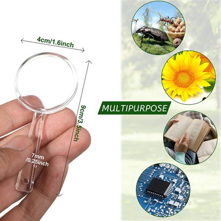 30 Pieces Mini Plastic Handheld Magnifier Tiny Plastic Magnifier ...