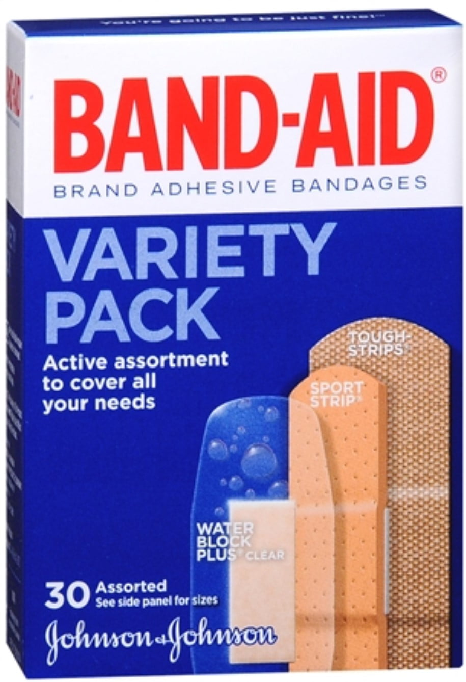 Band-Aid Brand Adhesive Bandage Family Variety Pack, Assorted Sizes, 30 ...