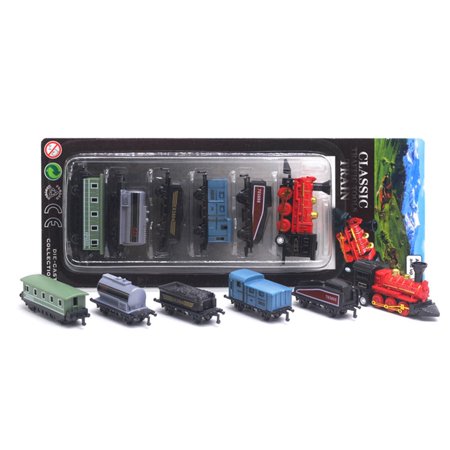6 in 1 Diecast Steam Train Locomotive Carriage Pull Back Model ...