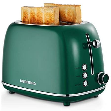 REDMOND 2 Slice Toaster Retro Stainless Steel Toaster with Bagel ...