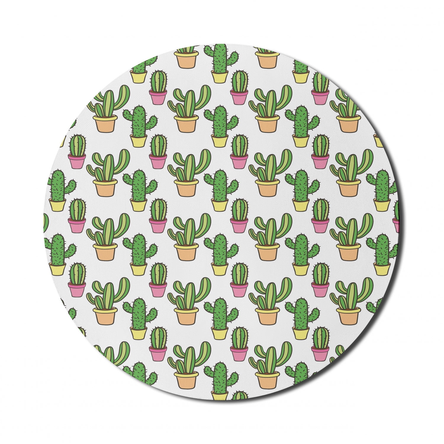 Cactus Mouse Pad for Computers, Vases and Pots with Flowers Cartoon ...
