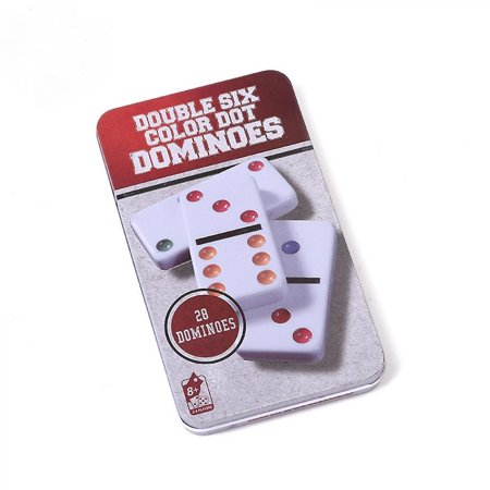 Double 6 Dominoes Set With Colored Dots Game Set - White Dominoes 28 ...