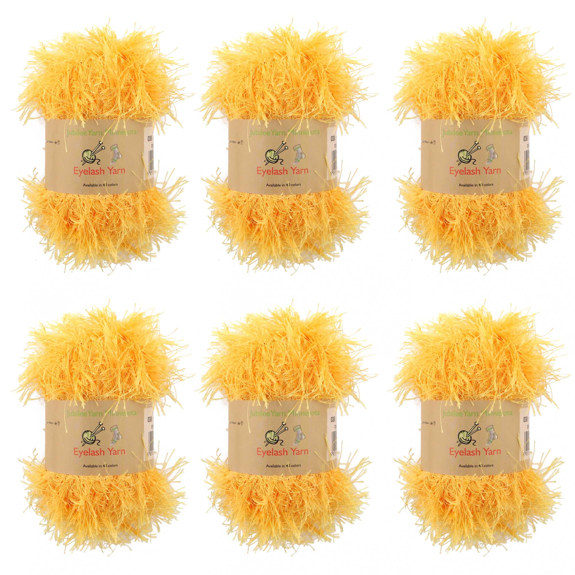 JubileeYarn - Eyelash Yarn - 50g - 6 Skeins - Lemon - Walmart.com