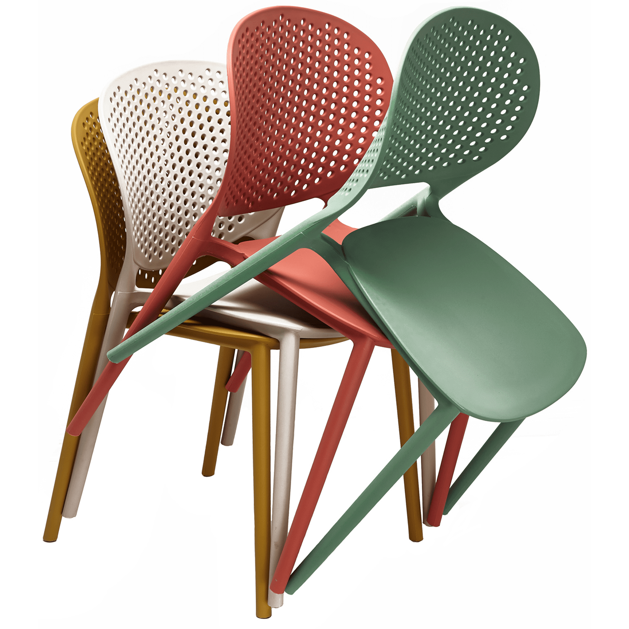 2xhome Set of 2 Orange Stackable Indoor Outdoor Polypropylene Chairs for Dining Patio Office Walmart