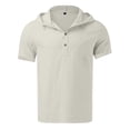 Childrens Hooded Short Sleeve Cotton Linen Button Shirt – Waffle ...
