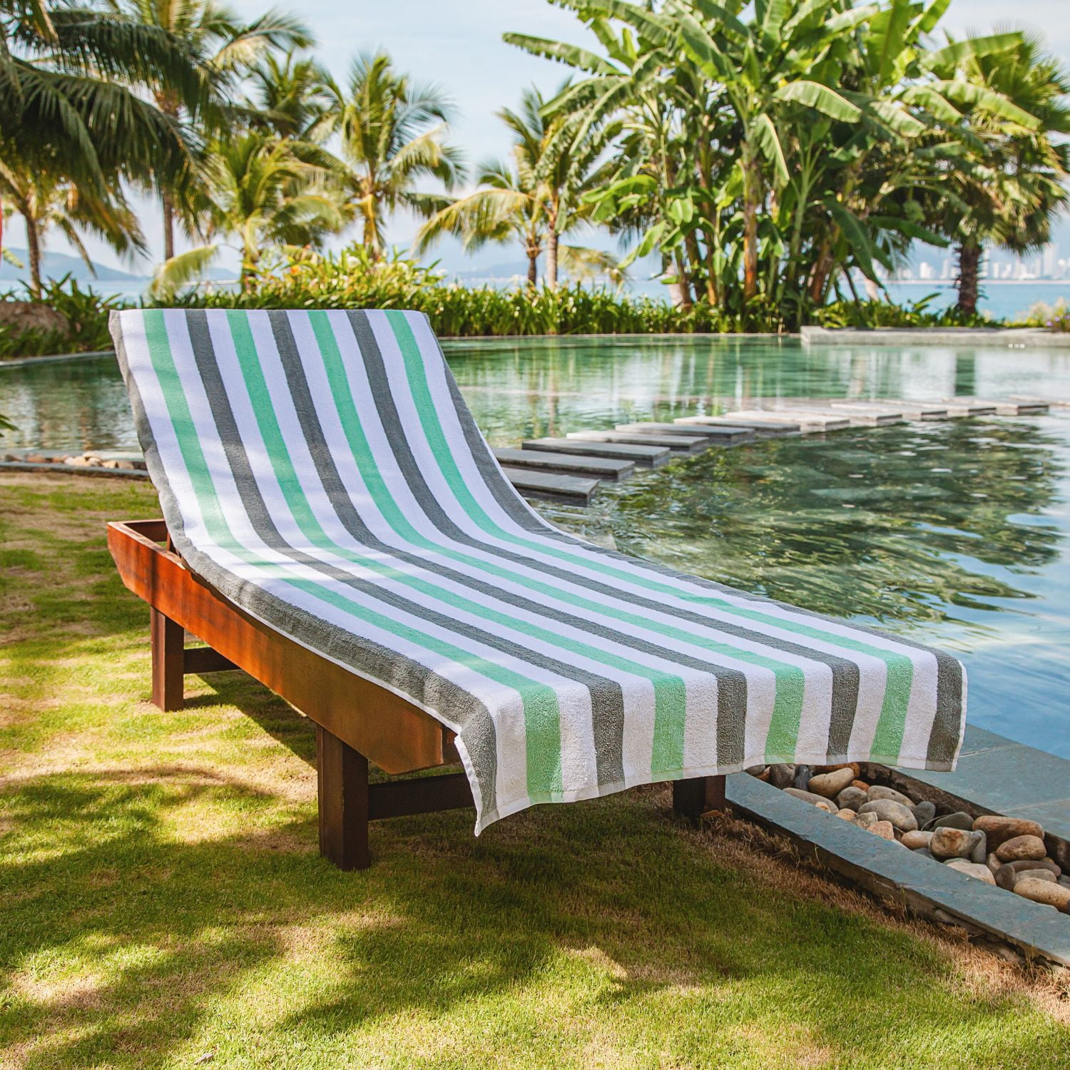 Arkwright Cabo Cabana Chaise Lounge Covers - 100% Cotton Terry - 30 x ...