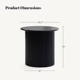 LuxenHome 15" Small Wood Accent Table, Black Finish Fluted Fir and MDF ...