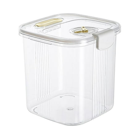 Rice Storage Containers Transparent Locking Lid for Flour Cereal ...