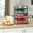 Black Can Organizer Rack Stackable Dispenser, 20 Standard 12oz Cans, 2 ...