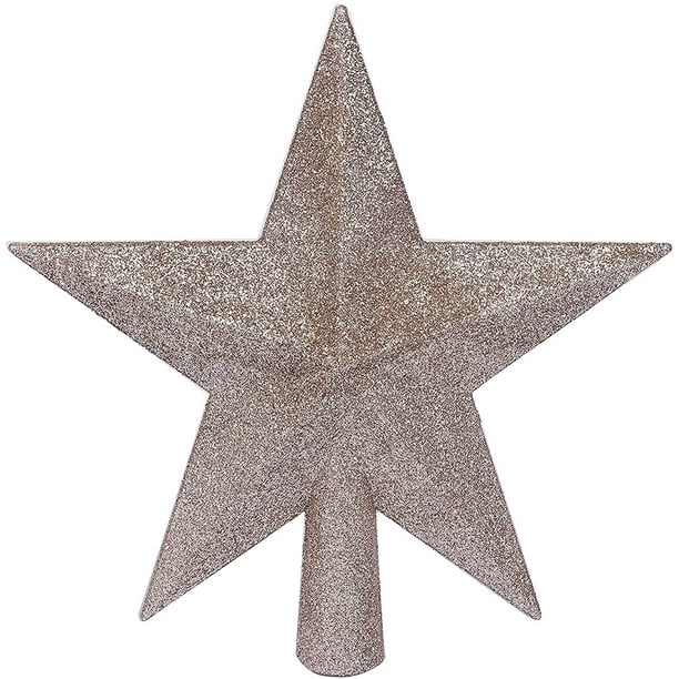 Glitter Star Tree Topper 8 Inch Christmas Decoration-8",Champagne ...