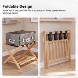 Smart FENDEE Luggage Rack for Guest Room Bamboo Foldable Suitcase ...
