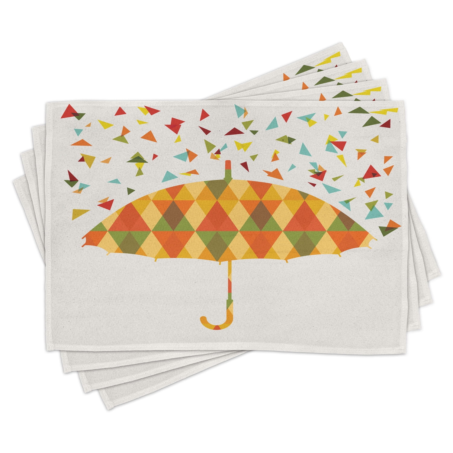 Ambesonne Abstract Place Mats Set of 4, Triangles Umbrella, Standard ...